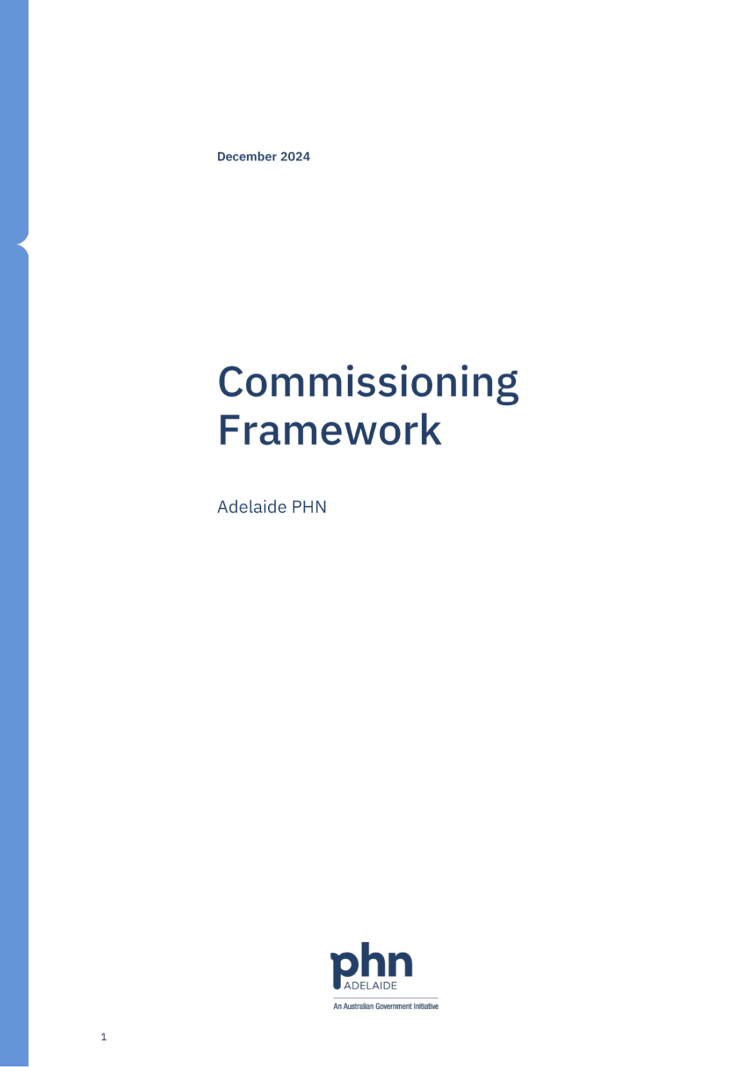 Adelaide PHN Commissioning Framework 2024 – Manual of Resources for ...